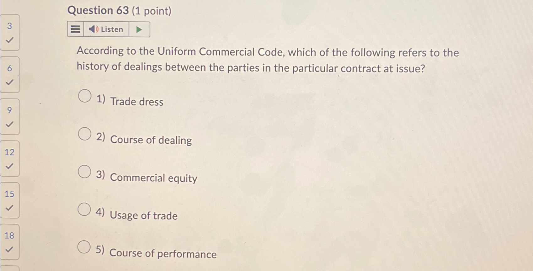 Solved Question 63 (1 ﻿point)ListenAccording to the Uniform | Chegg.com