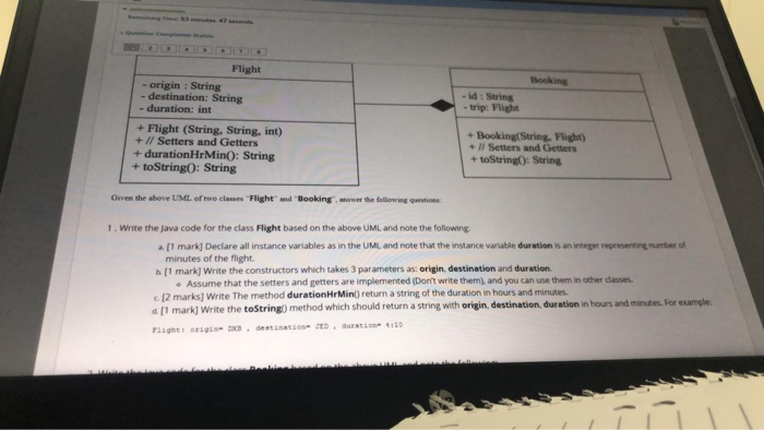 Solved Booking id: String -trip: Flight Flight -origin : | Chegg.com