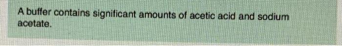 Solved A Buffer Contains Significant Amounts Of Acetic Acid