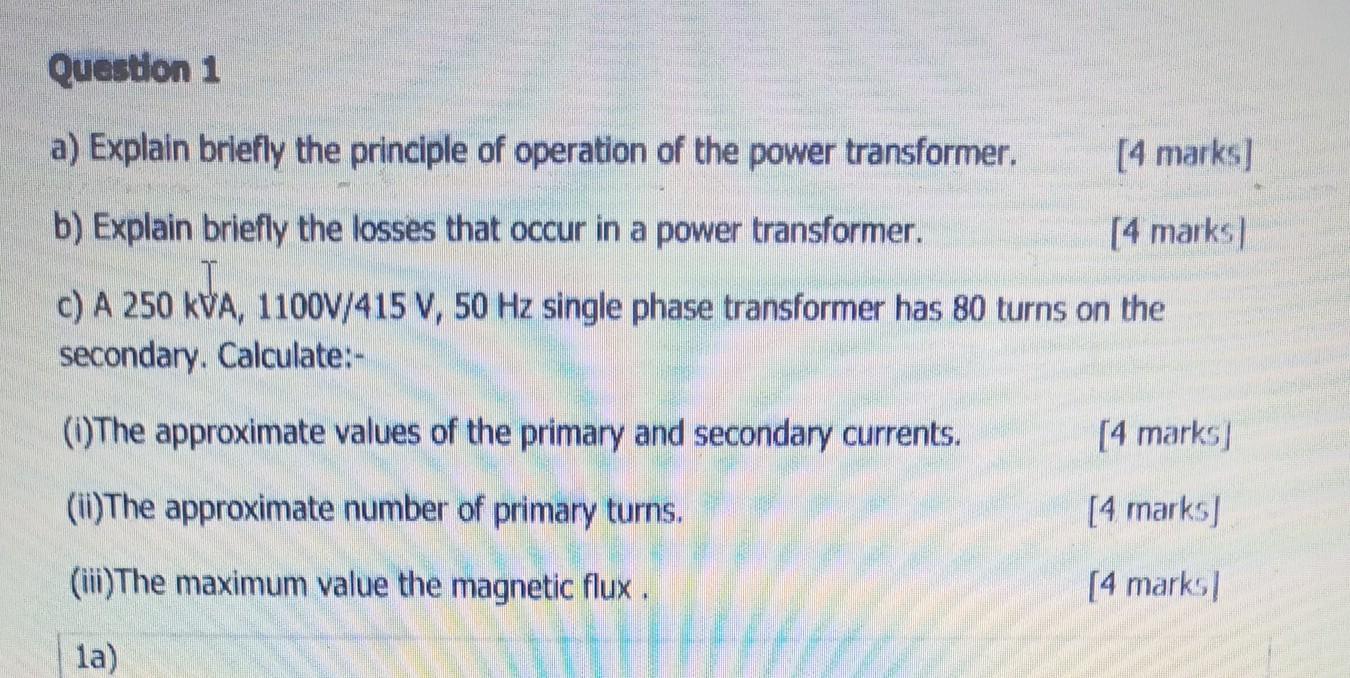 Solved a) Explain briefly the principle of operation of the | Chegg.com