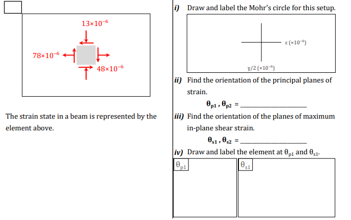 Solved i) ﻿Draw and label the Mohr's circle for this | Chegg.com