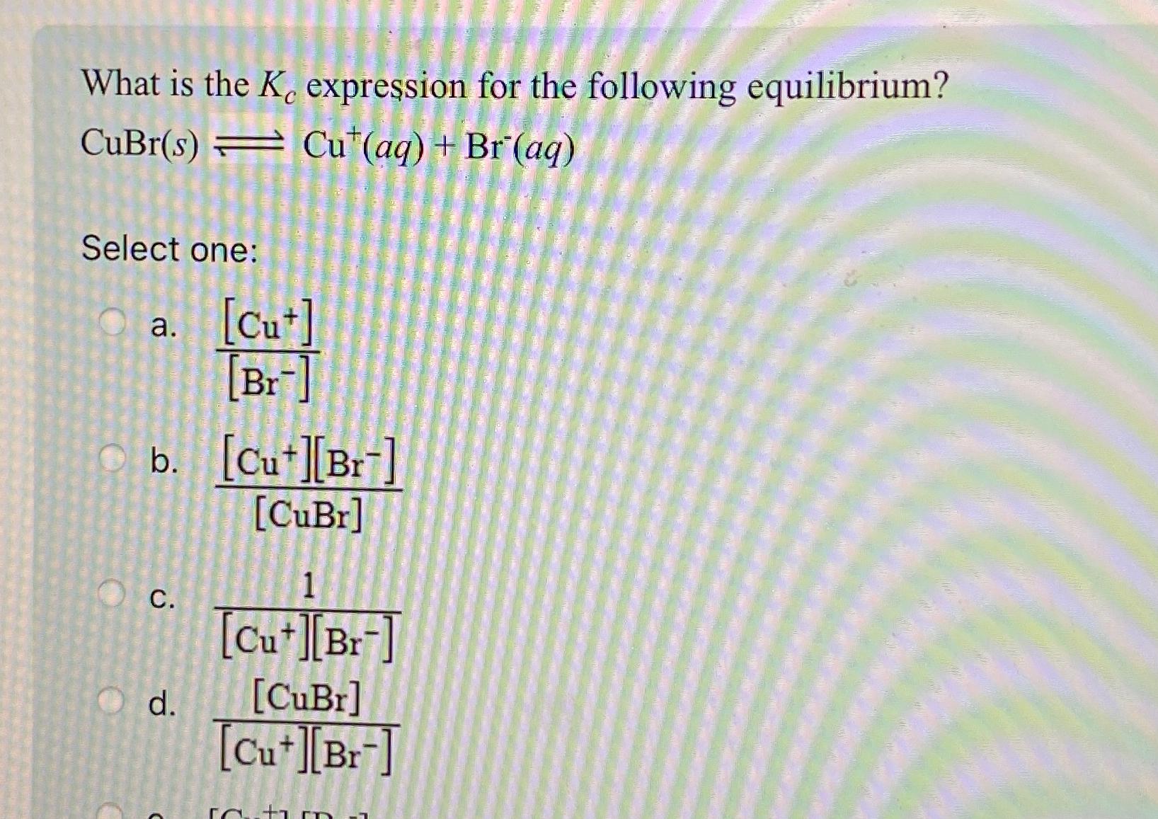 Solved What is the Kc ﻿expression for the following | Chegg.com