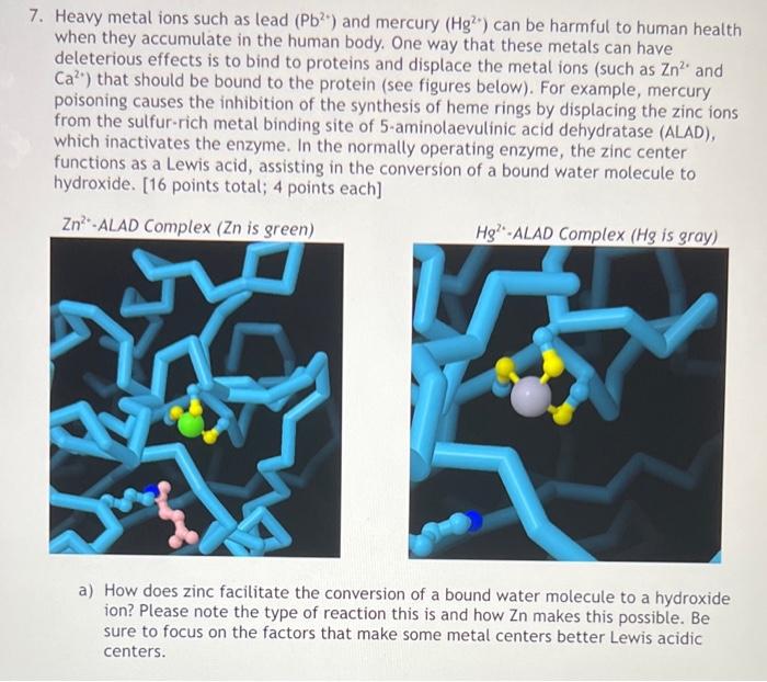 Solved Heavy metal ions such as lead (Pb2+) and mercury | Chegg.com