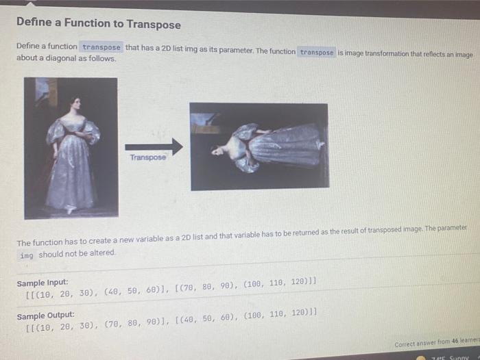 solved-define-a-function-to-transpose-define-a-function-chegg