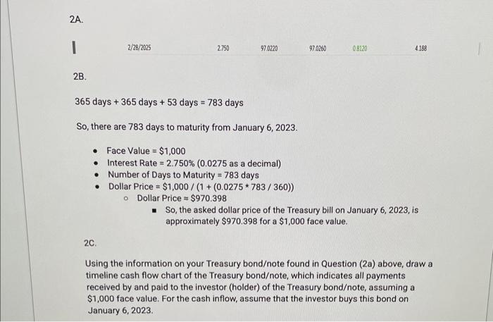 Solved Using the information on your Treasury bond/note | Chegg.com