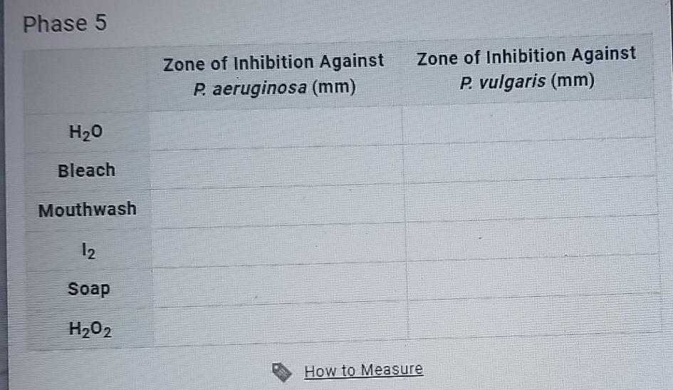Inhibition Zone Against P. aeruginosa (mm) aycin (E) | Chegg.com