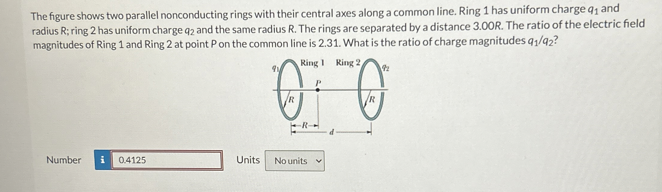 Solved The figure shows two parallel nonconducting rings | Chegg.com
