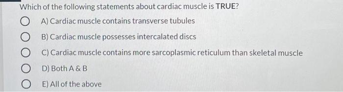 Solved Which of the following statements about cardiac | Chegg.com