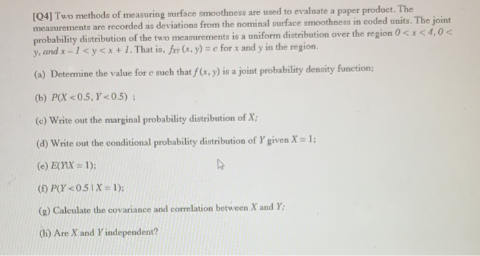 Solved [04] Two methods of measuring surface smoothness are | Chegg.com