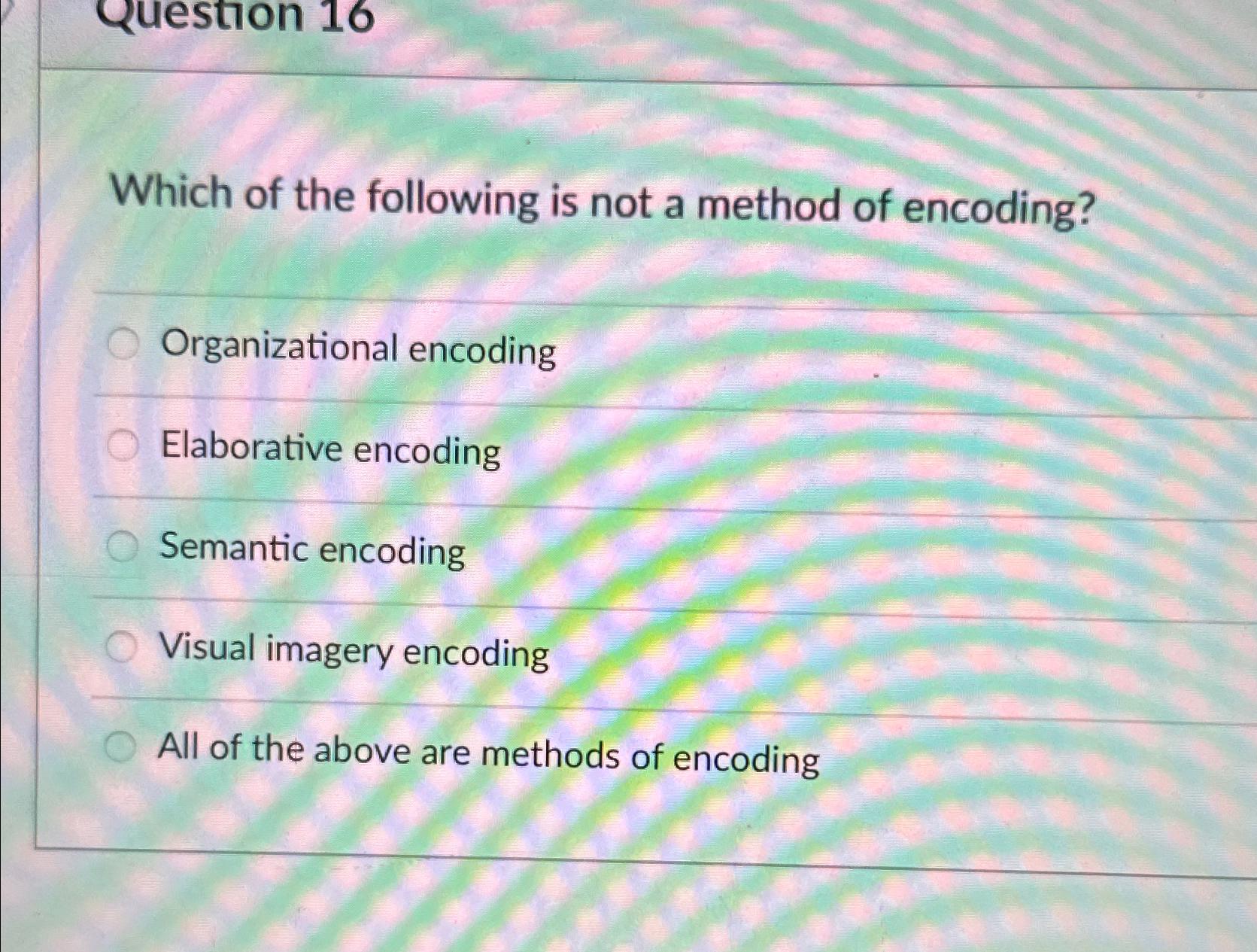 Solved Question 16Which of the following is not a method of | Chegg.com