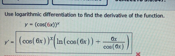 Solved Use logarithmic differentiation to find the | Chegg.com