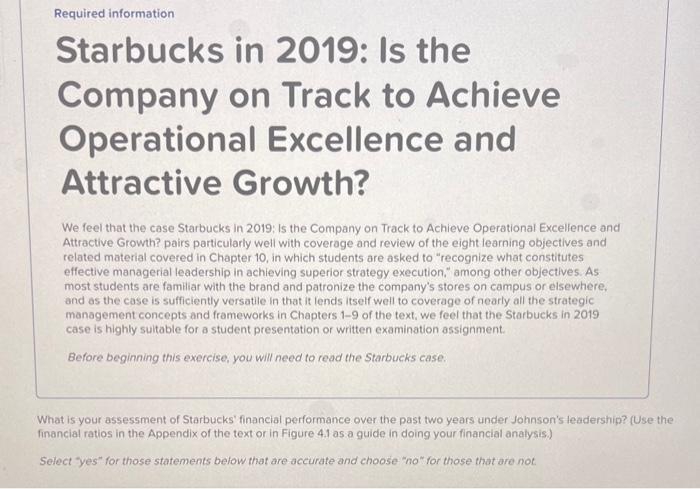 Starbucks in 2019: Is the Company on Track to Achieve | Chegg.com