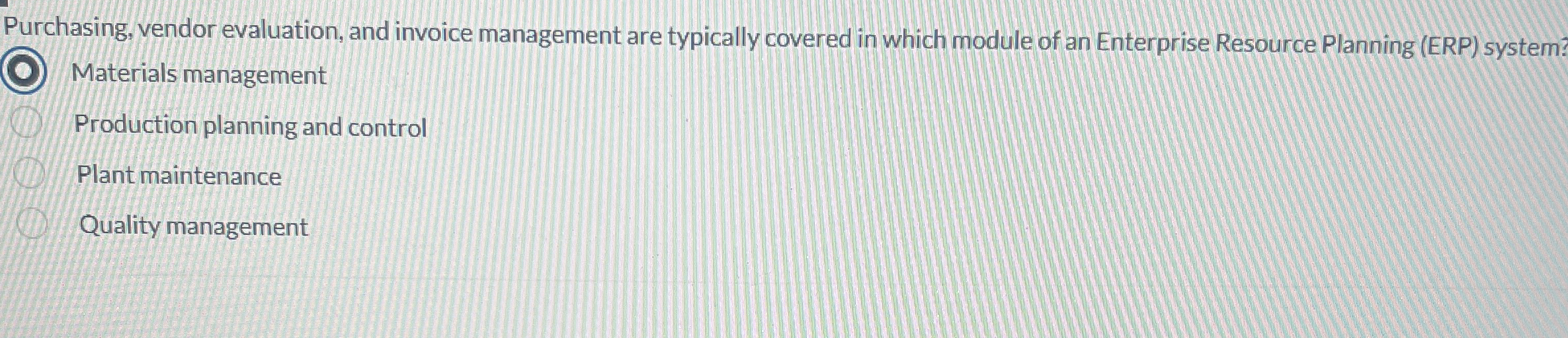 Solved Purchasing, vendor evaluation, and invoice management | Chegg.com