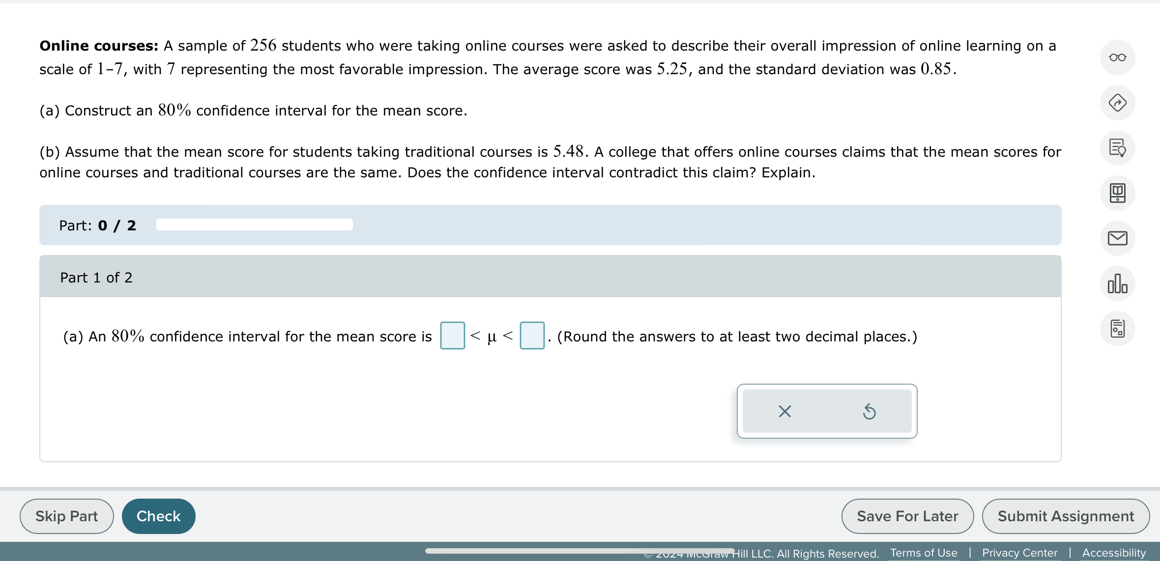 Solved Online courses: A sample of 256 ﻿students who were | Chegg.com