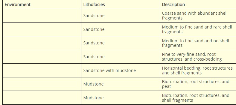 Solved match the environments to the lithofacies and | Chegg.com