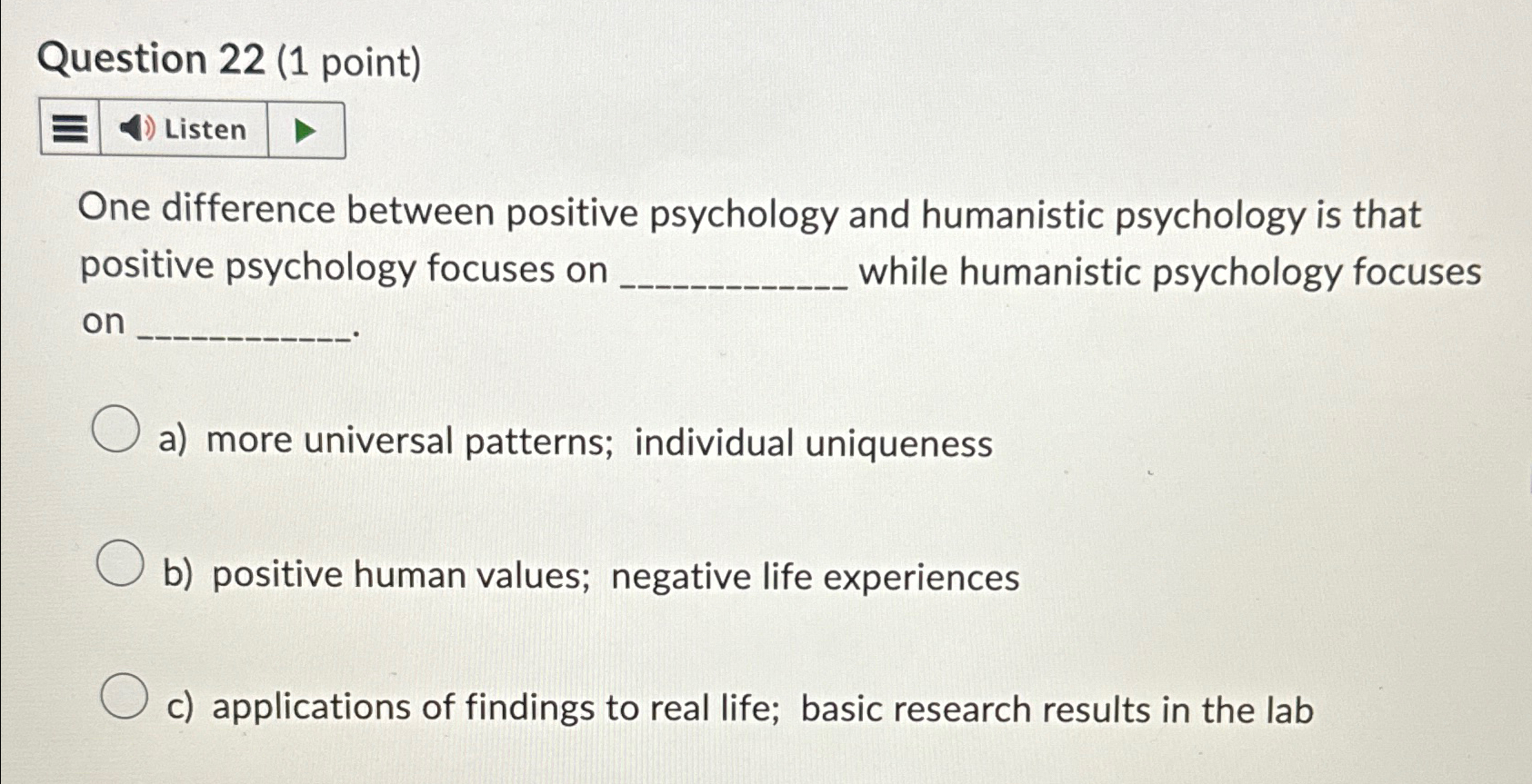 Solved Question 22 (1 ﻿point)One difference between positive | Chegg.com