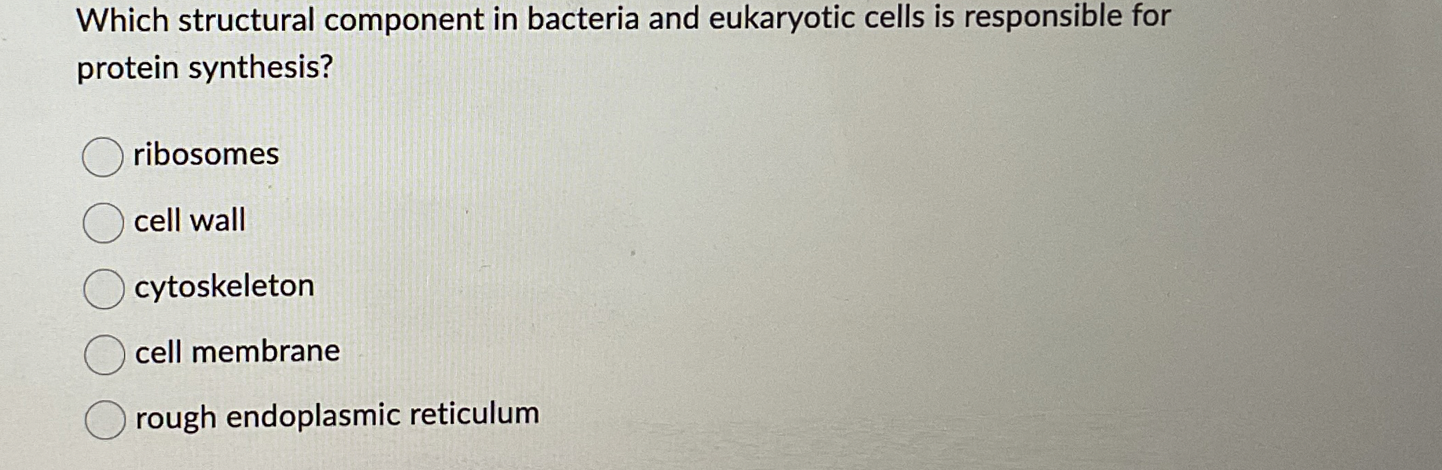 Solved Which structural component in bacteria and eukaryotic | Chegg.com