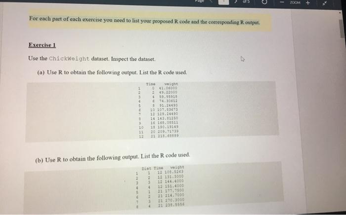Solved For each part of each exercise you need to list your | Chegg.com