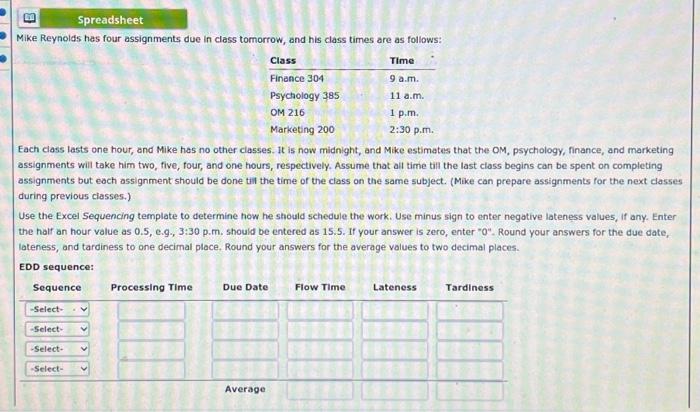 Solved SPT sequence: How should he schedule the work? To | Chegg.com