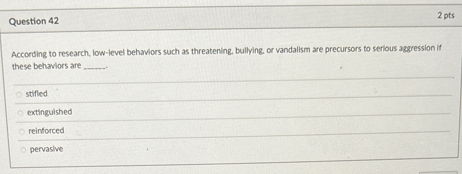 Solved Question 422 ﻿ptsAccording to research, low-level | Chegg.com