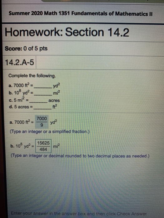Solved Summer 2020 Math 1351 Fundamentals of Mathematics || | Chegg.com