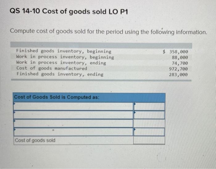 Solved Compute ending work in process Inventory for a | Chegg.com