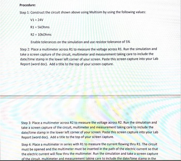 Solved Week 1 Lab Assignment: Introduction to MultiSIM In | Chegg.com