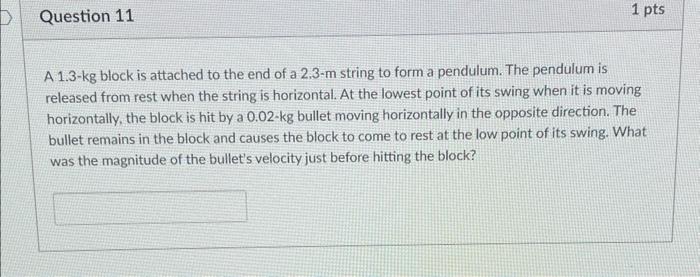 Solved A 1.3-kg block is attached to the end of a 2.3−m | Chegg.com