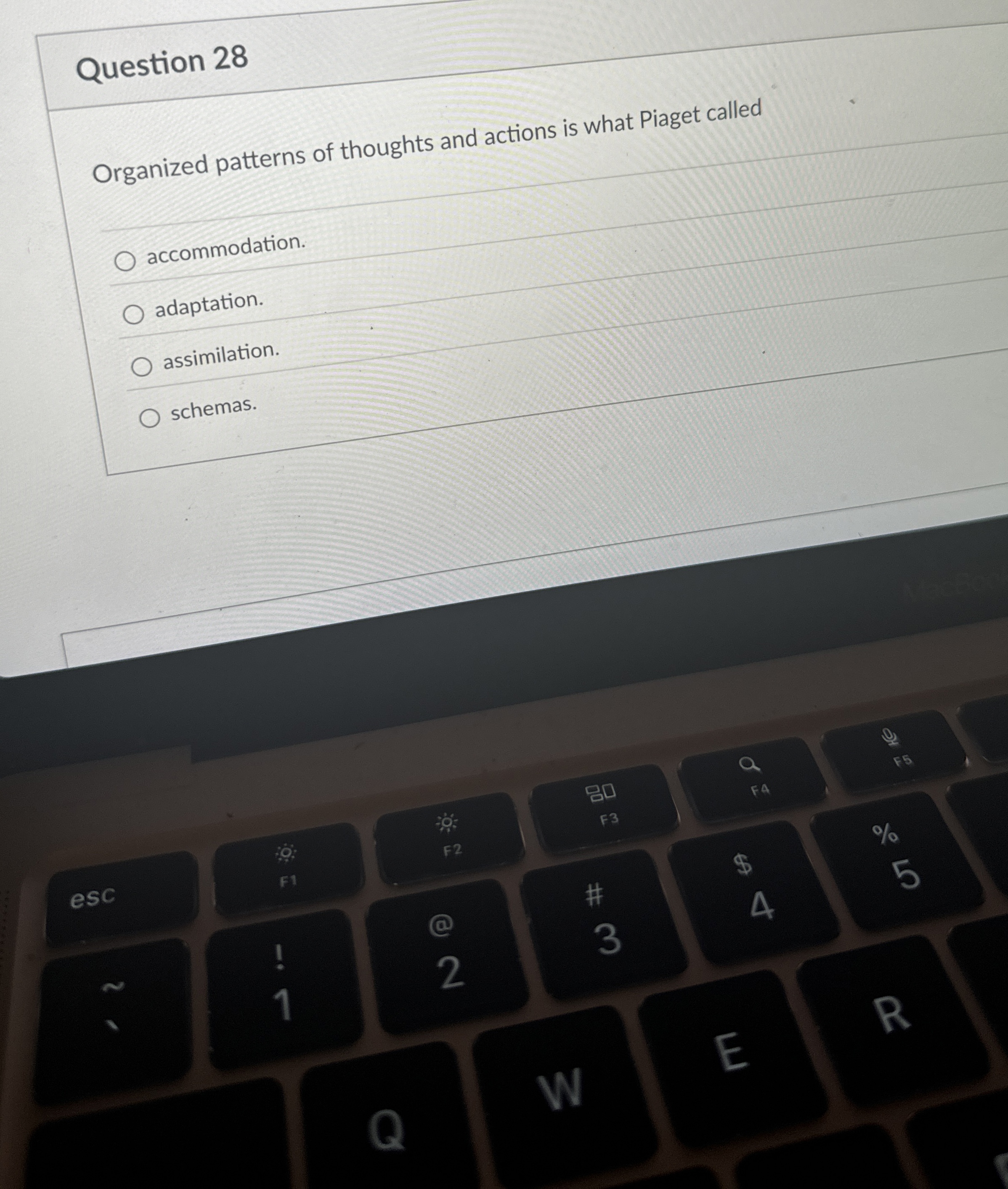 Solved Question 28Organized patterns of thoughts and actions | Chegg.com