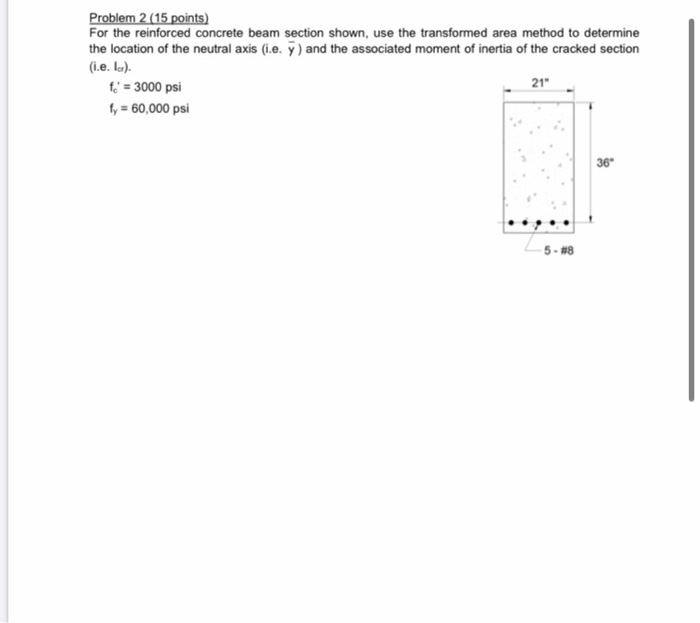 Solved Problem 2 (15 points) For the reinforced concrete | Chegg.com