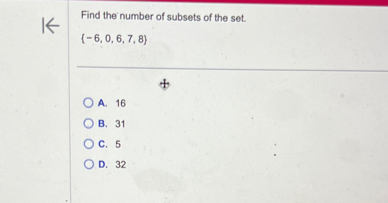 Solved Find the number of subsets of the | Chegg.com