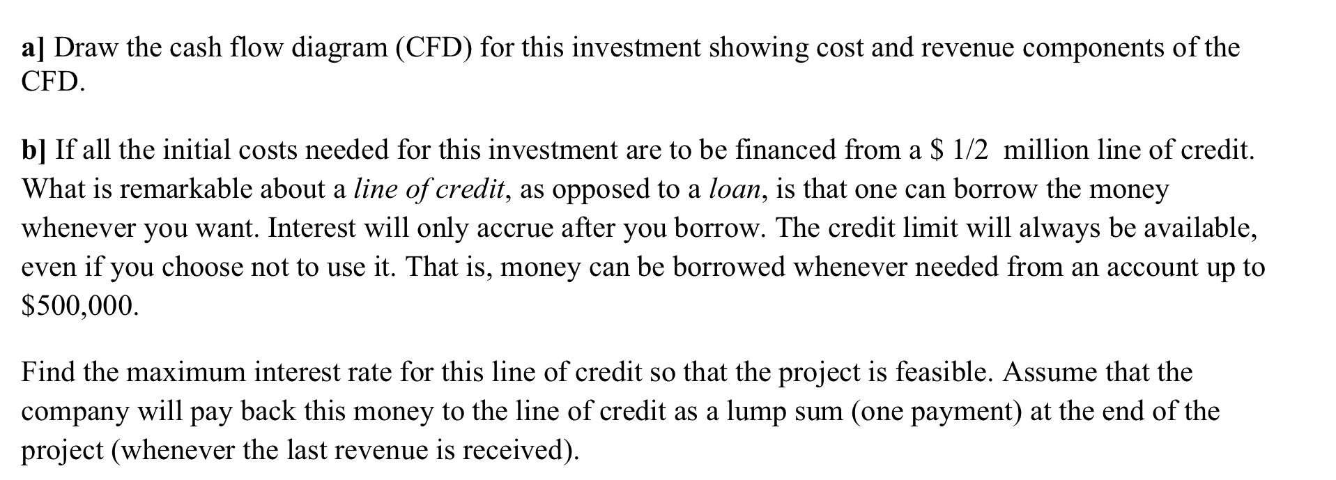 Solved a] ﻿Draw the cash flow diagram (CFD) ﻿for this | Chegg.com