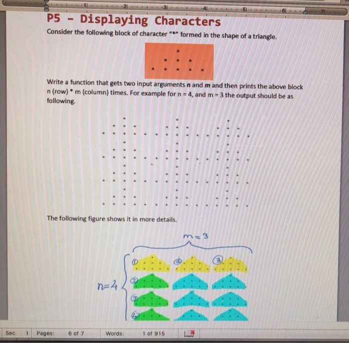 Solved Displaying Characters P5 Consider the following block | Chegg.com