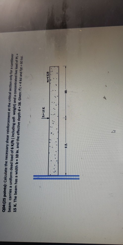 Solved Q04:(25 points): Calculate the necessary shear | Chegg.com