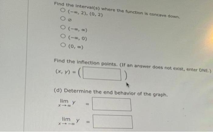 Solved Find the inflection points. (If an answer does not | Chegg.com