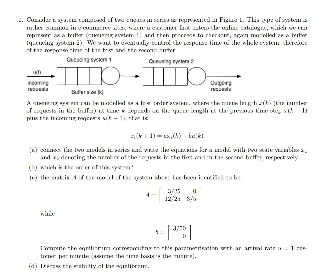 Consider a system composed of two queues in series as | Chegg.com