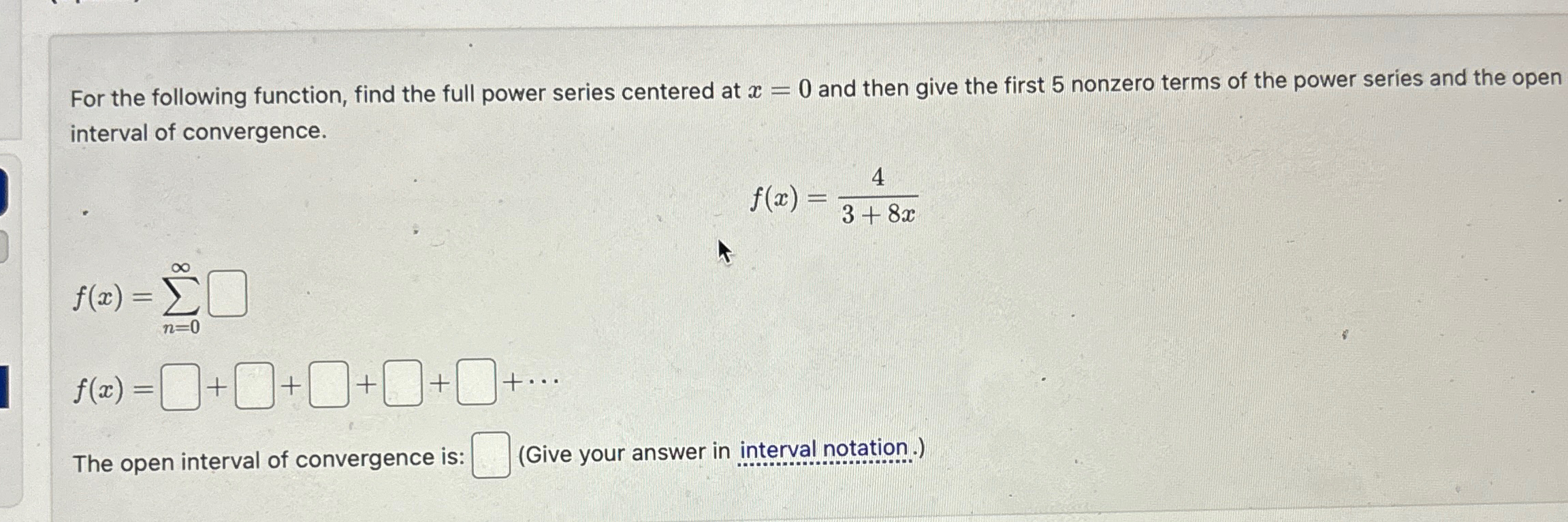 Solved For the following function, find the full power | Chegg.com