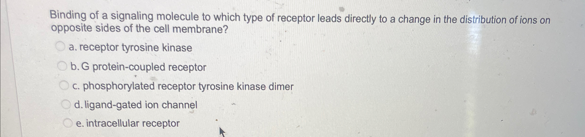 Solved Binding of a signaling molecule to which type of | Chegg.com