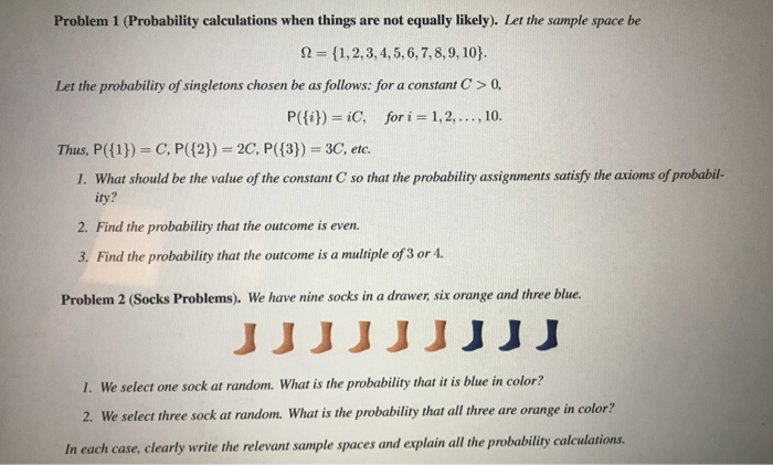 Solved Problem 1 (Probability calculations when things are | Chegg.com