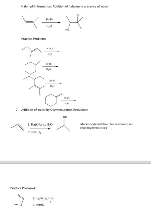 Solved Halohydrin formation: Addition of halogen in presence | Chegg.com