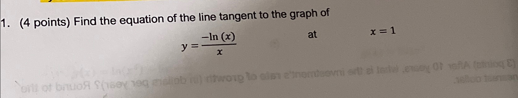 Solved (4 ﻿points) ﻿Find the equation of the line tangent to | Chegg.com