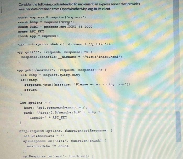 Consider the following code intended to implement an | Chegg.com