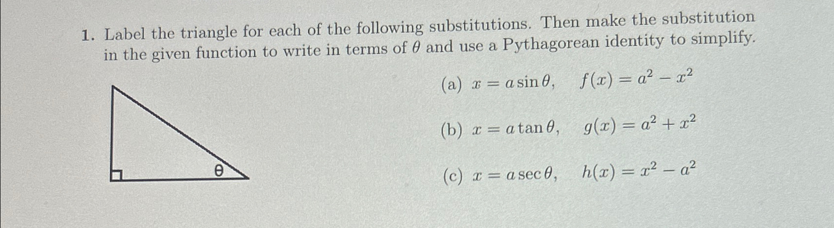 Solved Label the triangle for each of the following | Chegg.com