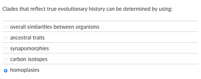 Solved Clades that reflect true evolutionary history can be | Chegg.com