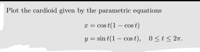 Solved Write the latex codes for the plot of the cardioid | Chegg.com