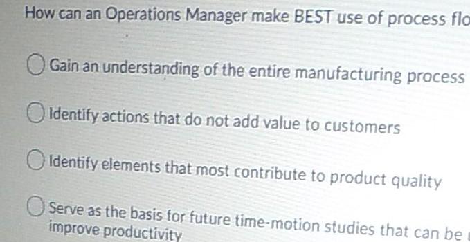 Solved How can an Operations Manager make BEST use of | Chegg.com
