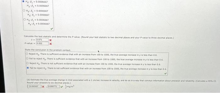 Solved solve part b solve for t and p value and part d | Chegg.com