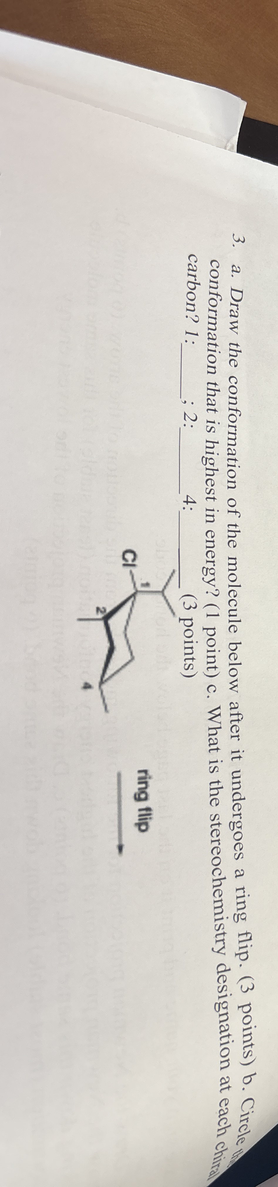 Solved a. ﻿Draw the conformation of the molecule below after | Chegg.com
