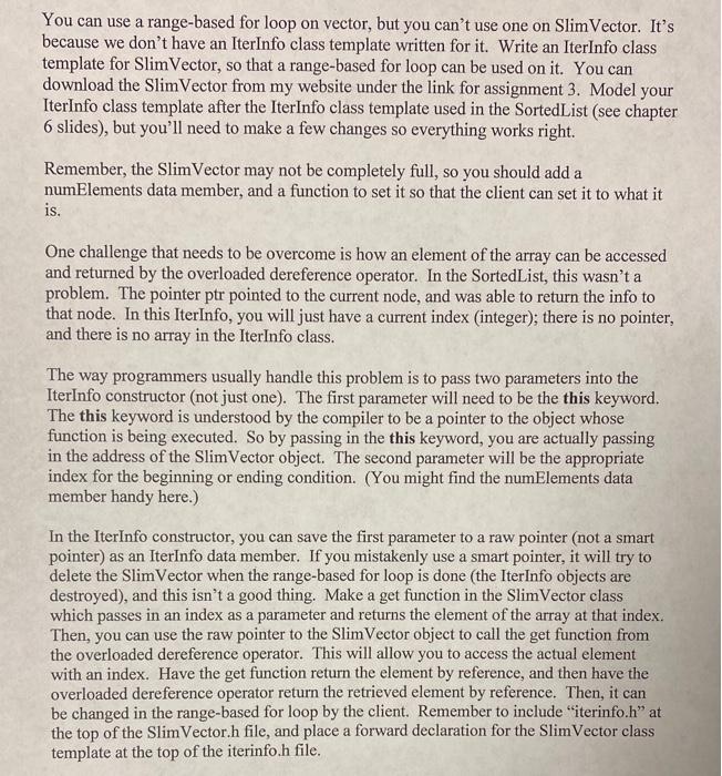 Solved You can use a range-based for loop on vector, but you | Chegg.com