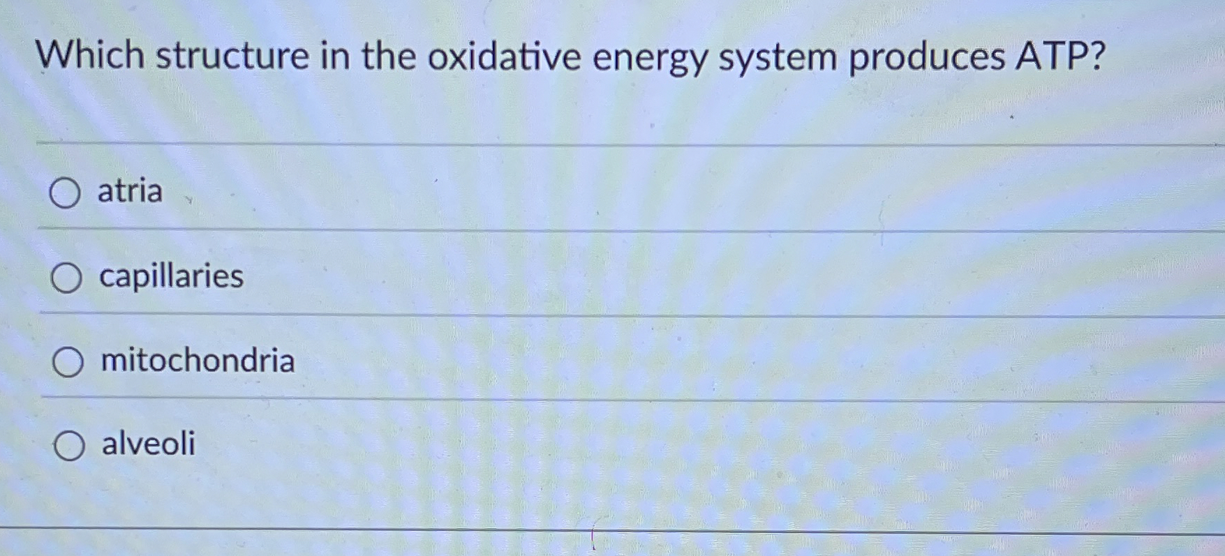 Solved Which structure in the oxidative energy system | Chegg.com